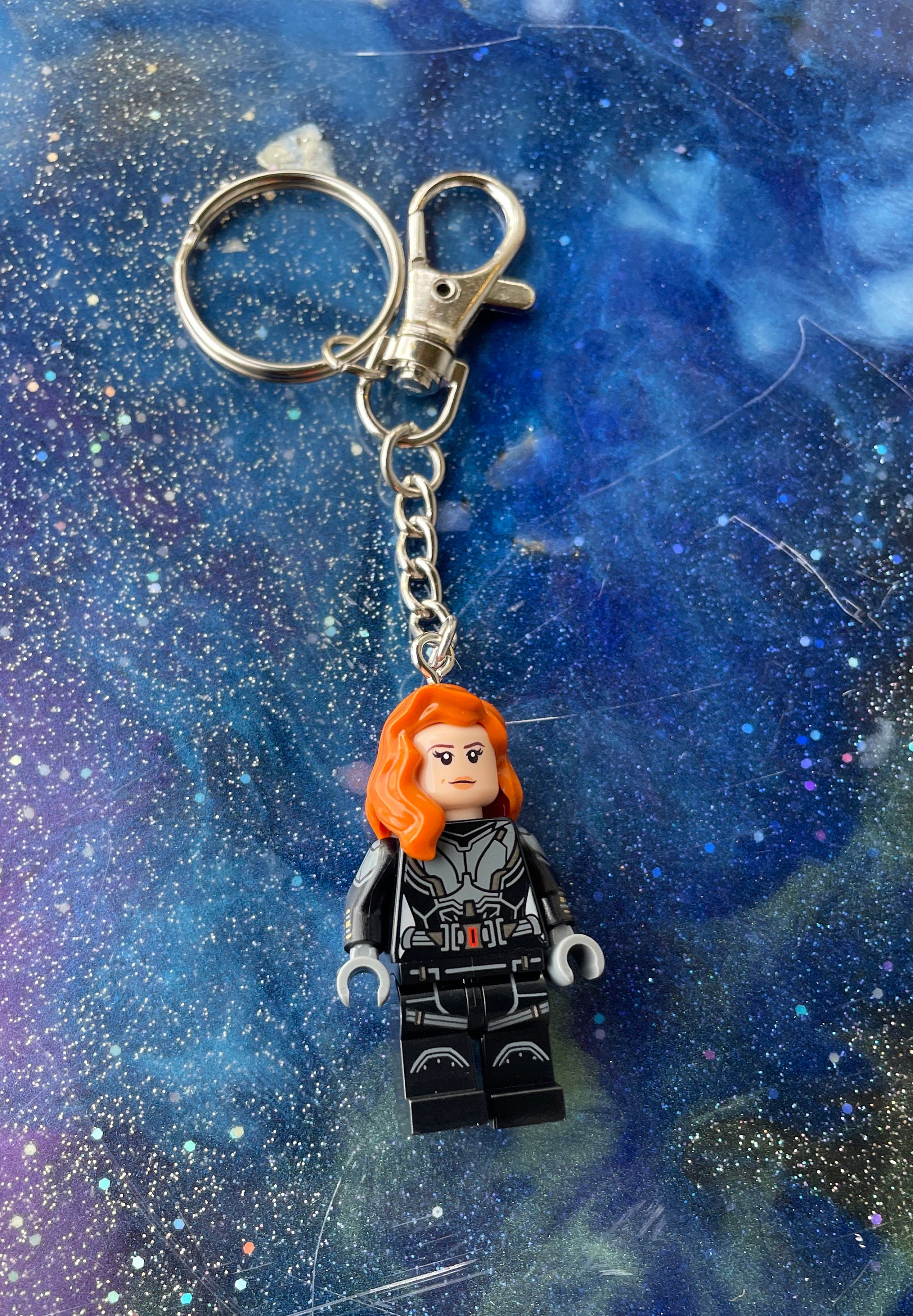 Black Widow Lego Minifigure Keychain - Etsy