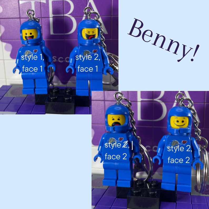 Benny astronaut Blue Suit Minifigure Keychain - Etsy