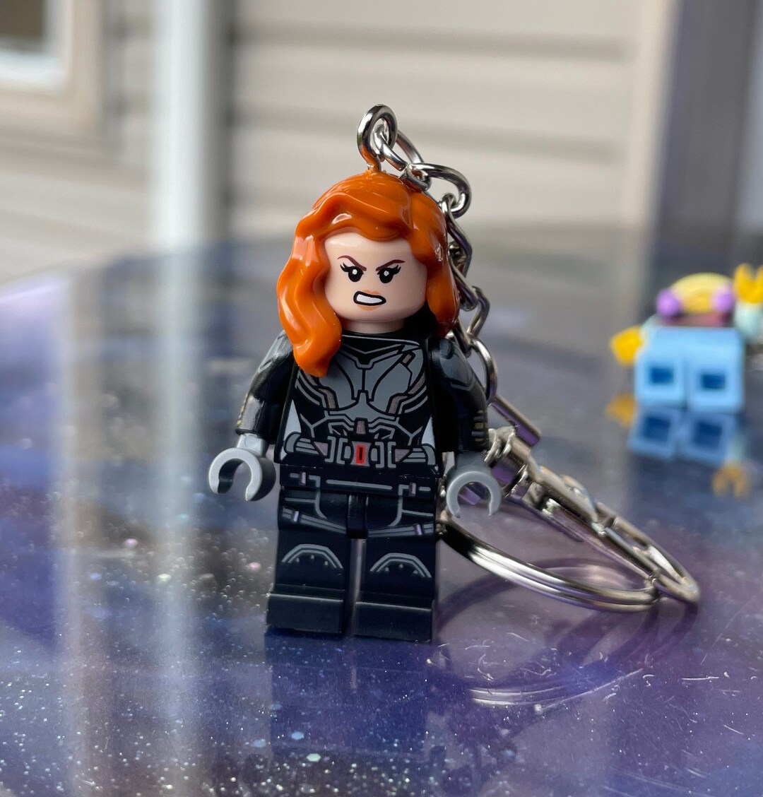 Black Widow Lego Minifigure Keychain - Etsy