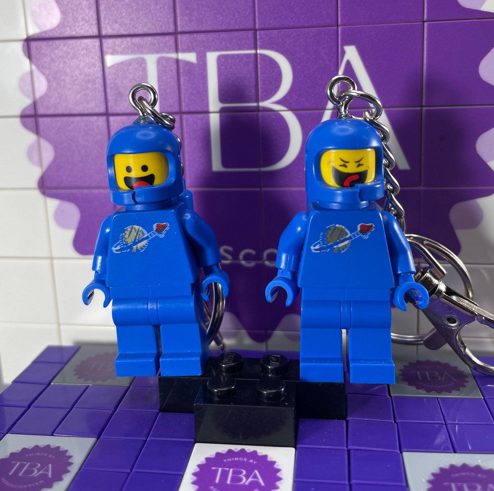 Benny astronaut Blue Suit Minifigure Keychain - Etsy
