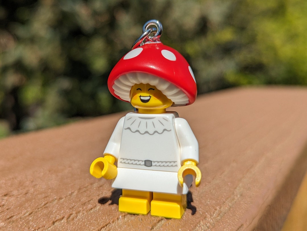 Mushroom Sprite Minifigure Keychain - Etsy
