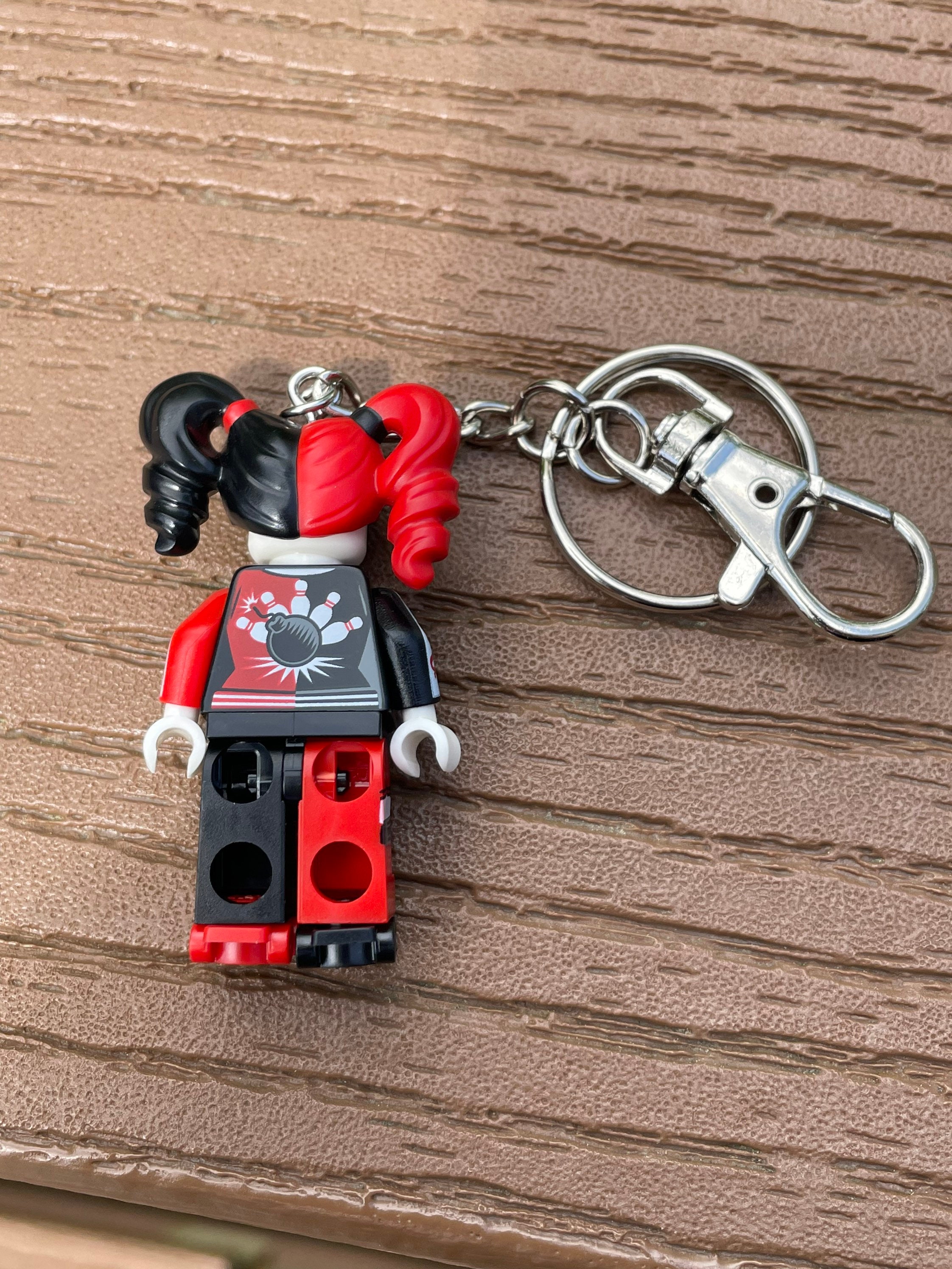 Harley Quinn Minifigure Keychain Red/black Style - Etsy