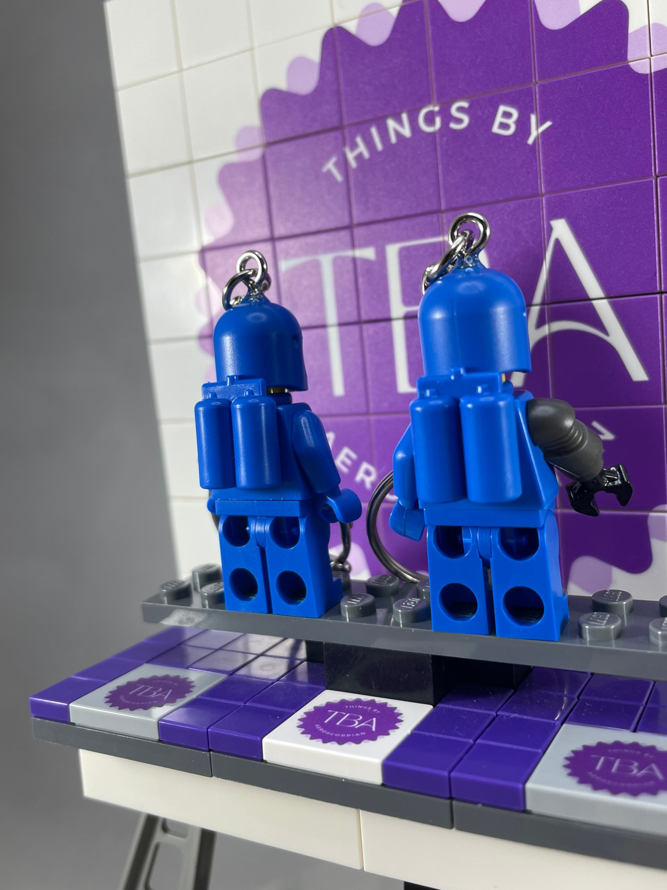 Benny astronaut Blue Suit Minifigure Keychain - Etsy