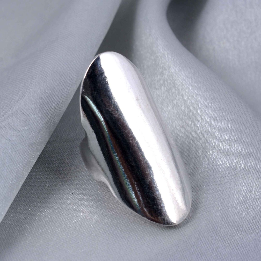 925 Solid Silver Ring, Silver Simple Ring, Long Ring, Full Finger Ring ...