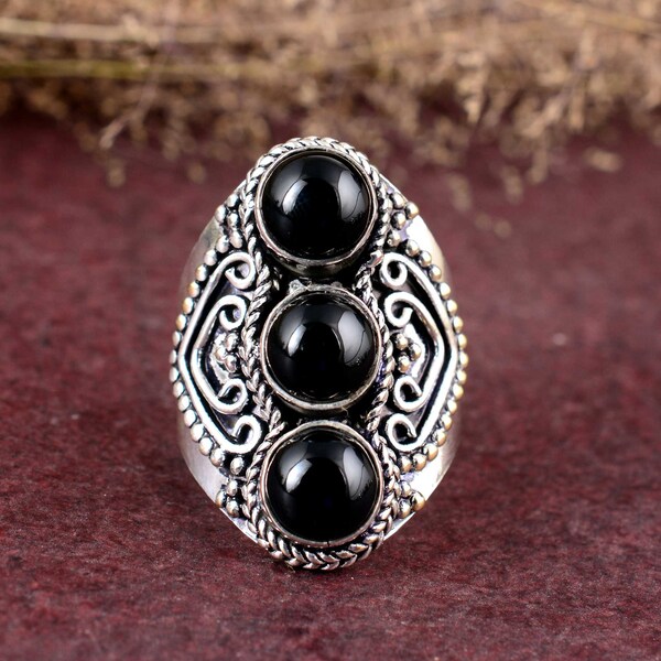 Obsidian Ring - Etsy