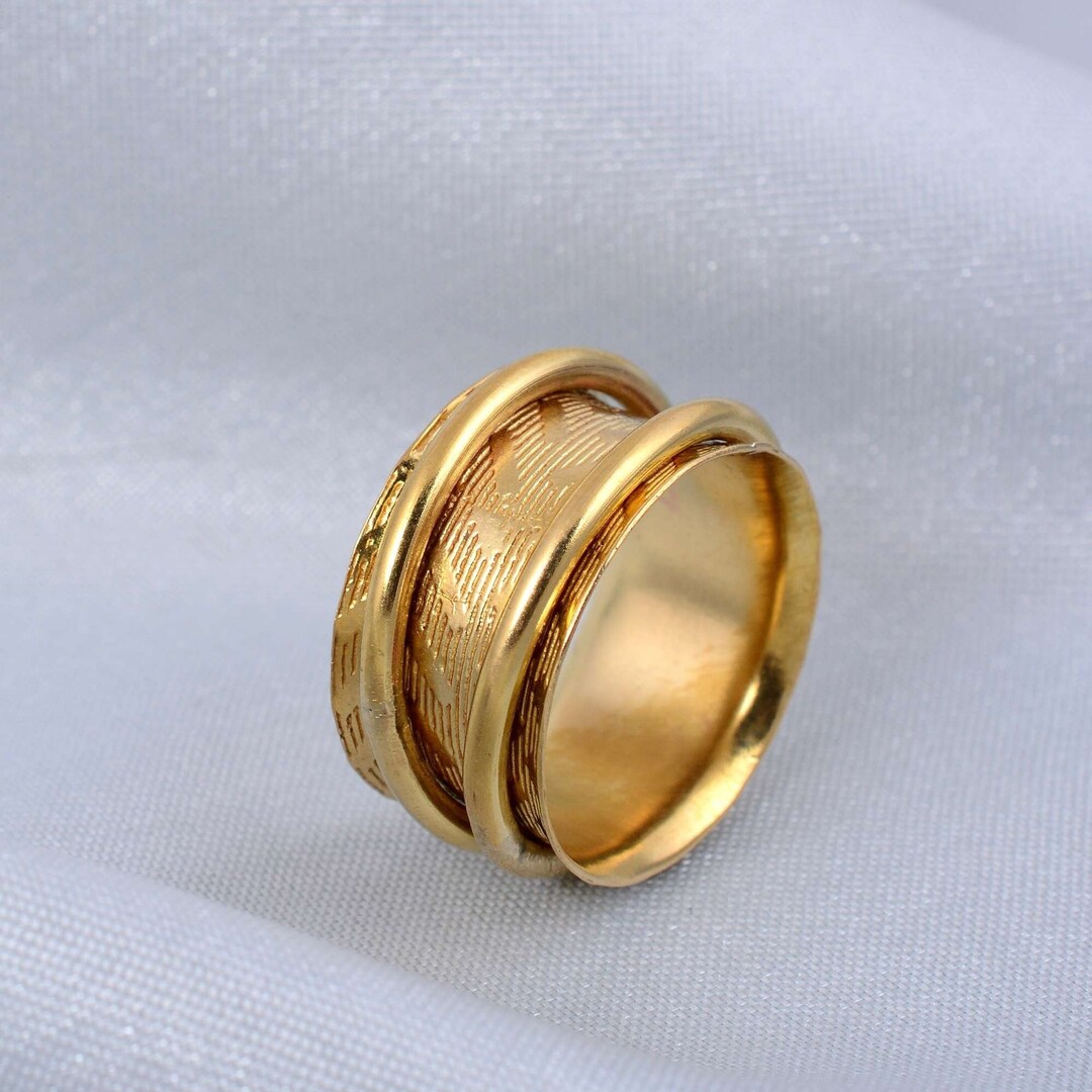Tow Tone Spinner Ring, Gold Spinner Ring, Gold Plated Spinner Ring ...
