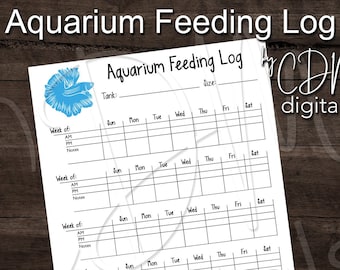 Aquarium Log Sheet - Etsy Ireland