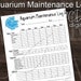 PRINTABLE Aquarium Maintenance Log Sheet Fish Tank Journal - Etsy