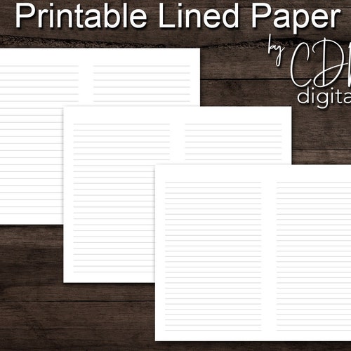 PRINTABLE Set of 3 Double Column Lined Paper Letter Size - Etsy