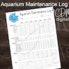 PRINTABLE Aquarium Maintenance Log Sheet, Fish Tank Journal, Letter ...