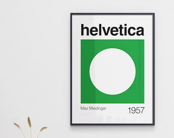 Helvetica Alphabet Wall Art, Bauhaus Mid Century Style, Modern ...