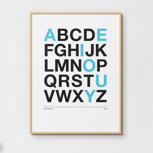 Helvetica Alphabet Wall Art, Bauhaus Mid Century Style, Modern ...