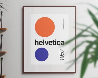 Helvetica Alphabet Wall Art, Bauhaus Mid Century Style, Modern ...