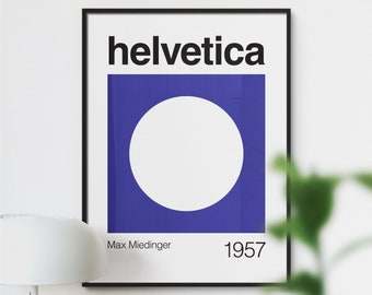 Helvetica Alphabet Wall Art, Bauhaus Mid Century Style, Modern ...