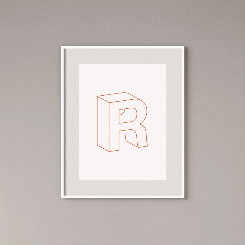 Helvetica Alphabet Wall Art Dimensional Letter R Modern - Etsy