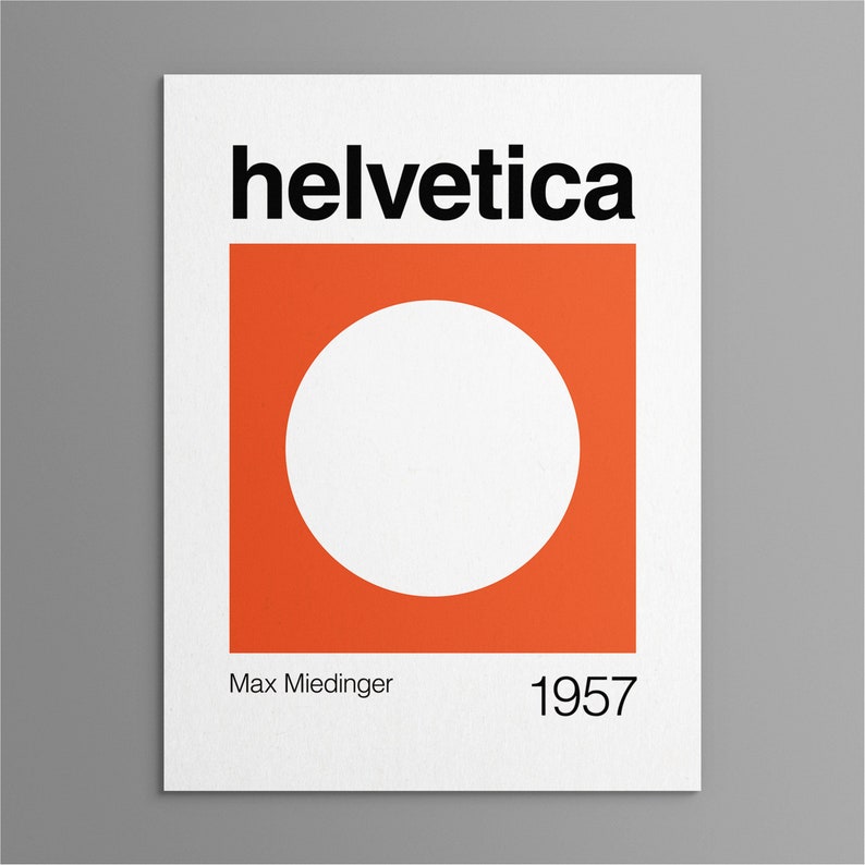 Helvetica Alphabet Wall Art, Bauhaus Mid Century Style, Modern ...