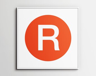Helvetica Alphabet Wall Art Dimensional Letter R Modern - Etsy