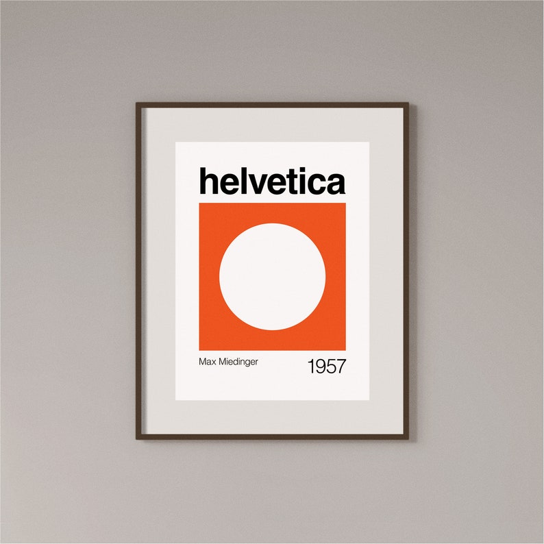 Helvetica Alphabet Wall Art, Bauhaus Mid Century Style, Modern ...