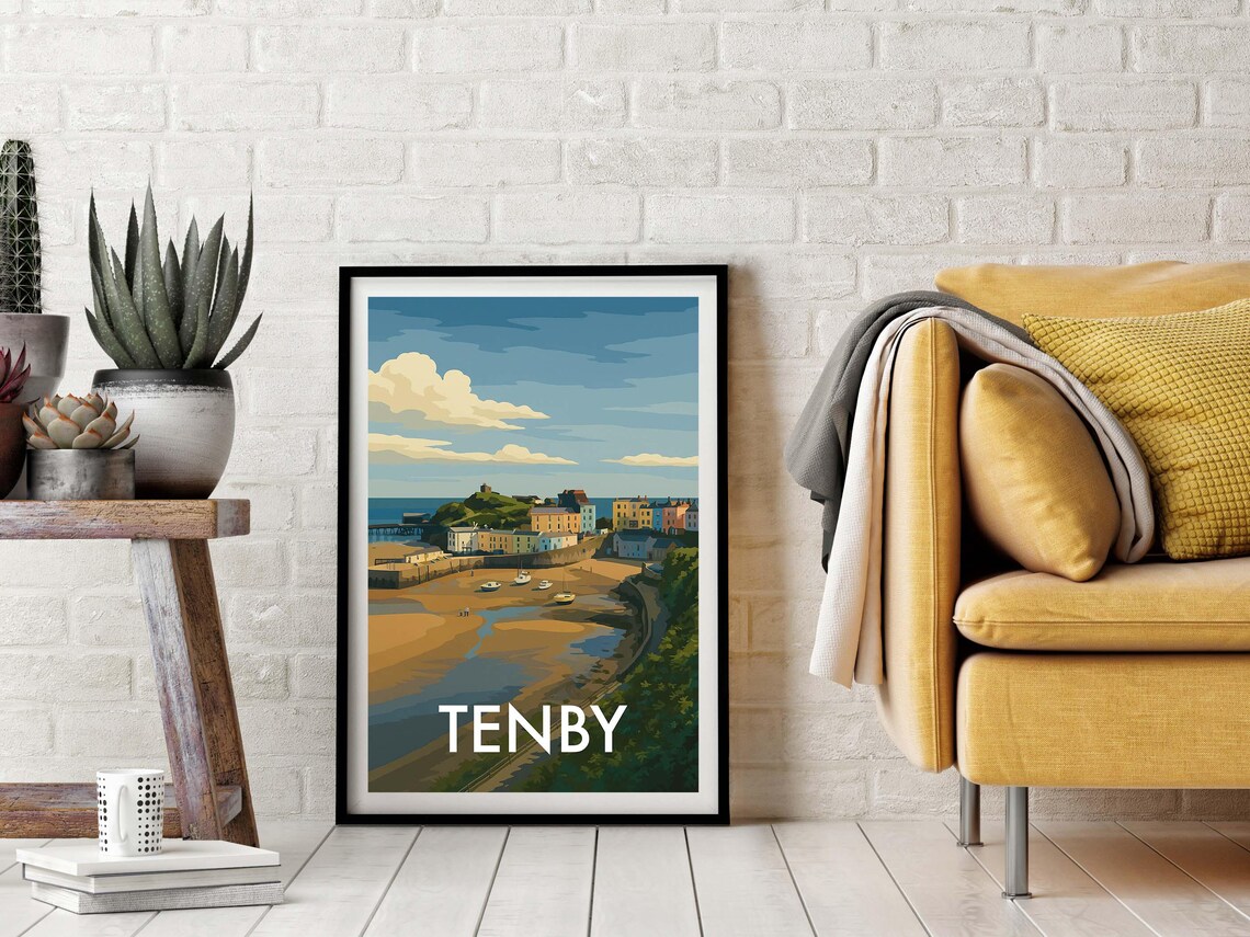Tenby Wales Coast Poster – Digital Wall Art Download – A4 A3 High Res ...
