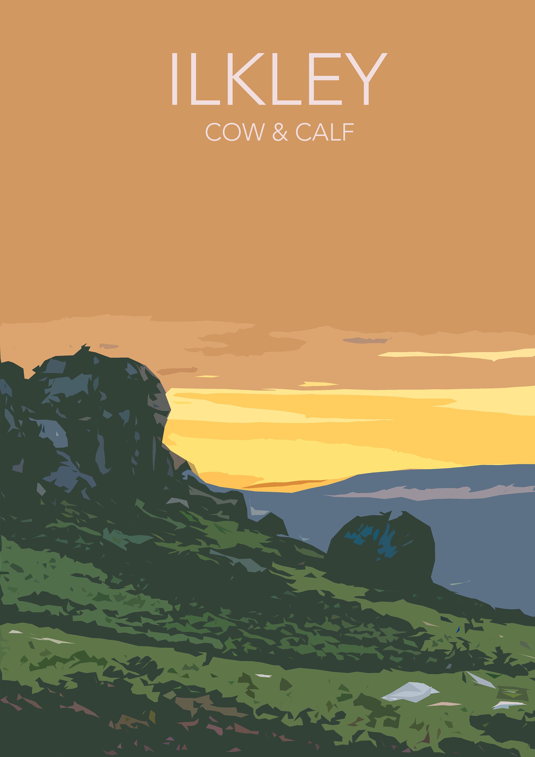 Ilkley Cow and Calf Poster – Yorkshire Print, Wharfedale Wall Art ...