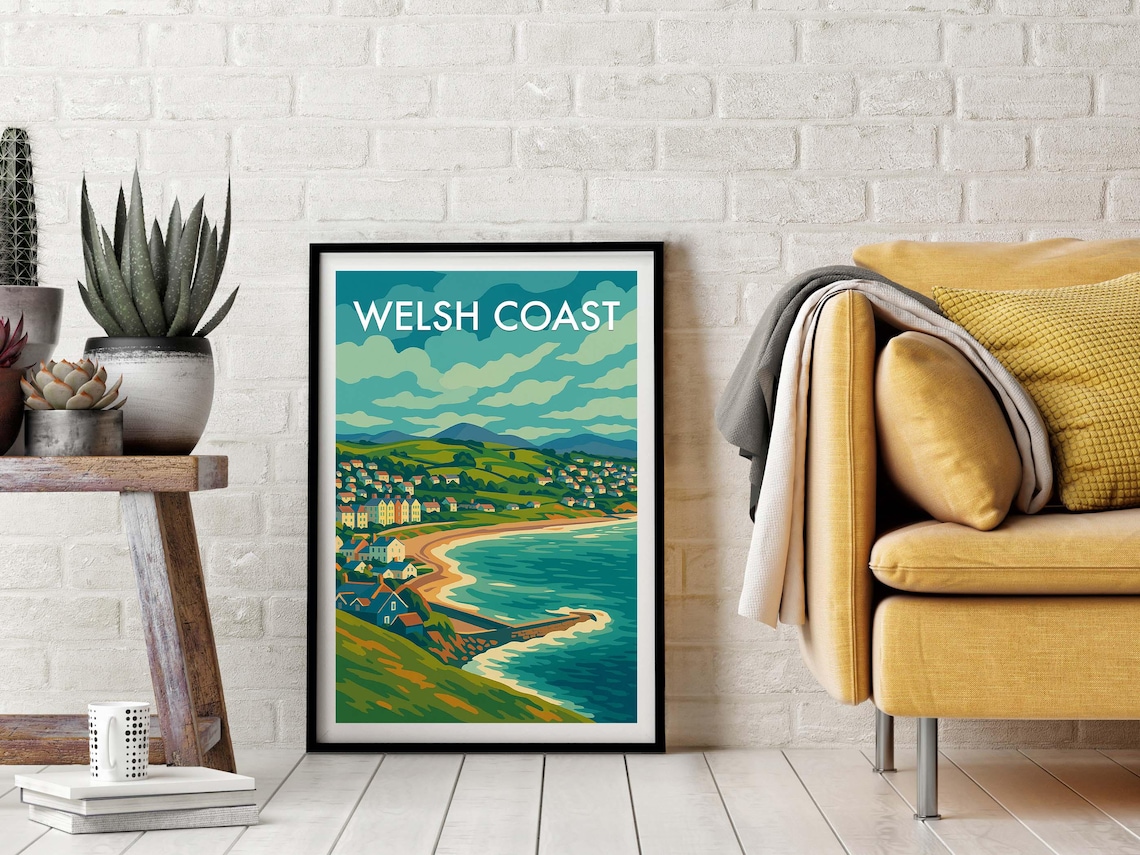 Welsh Coast Poster – Wales Print – 480 DPI – With Text – Digital ...
