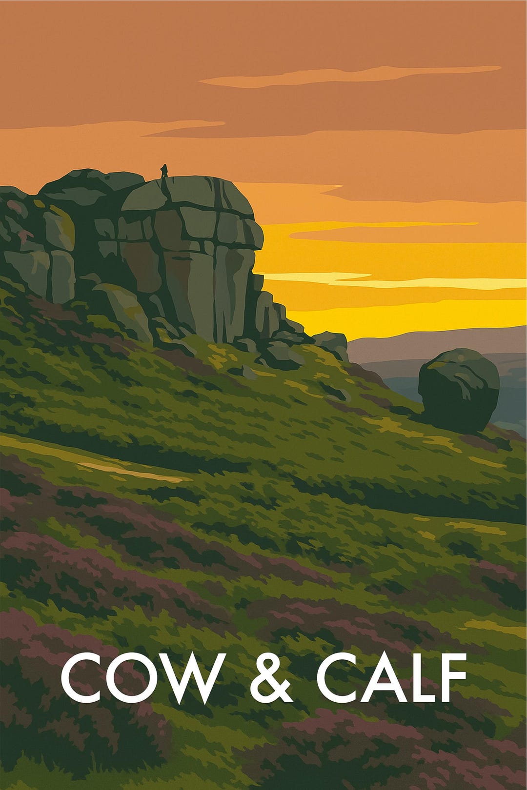 Cow and Calf Poster – Yorkshire Print – 480 DPI – With Text – Digital ...