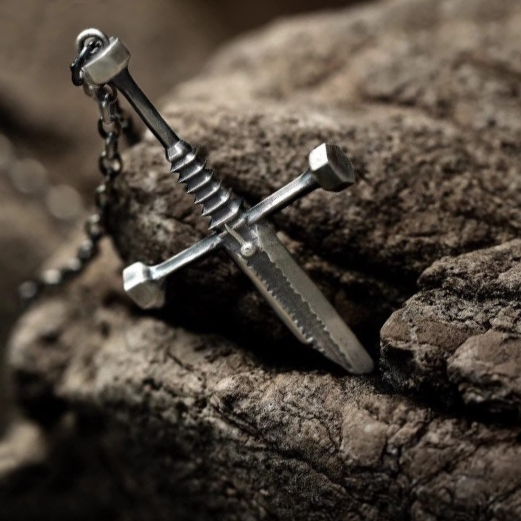 Broken Sword Cross Necklace, Dagger Pendant Necklace, Gothic Cross ...