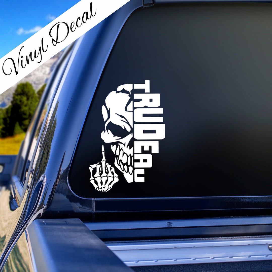 Fck Trudeau Vinyl Decal With Middle Finger Anti Justin Trudeau Sticker ...