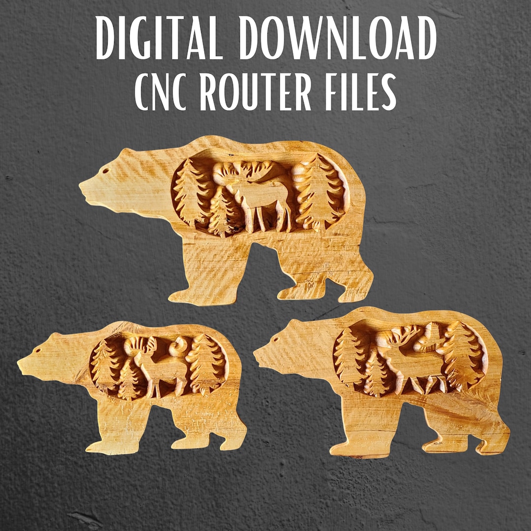 Grizzly Bear Set CNC Router File | Instant Download for Woodworking ...