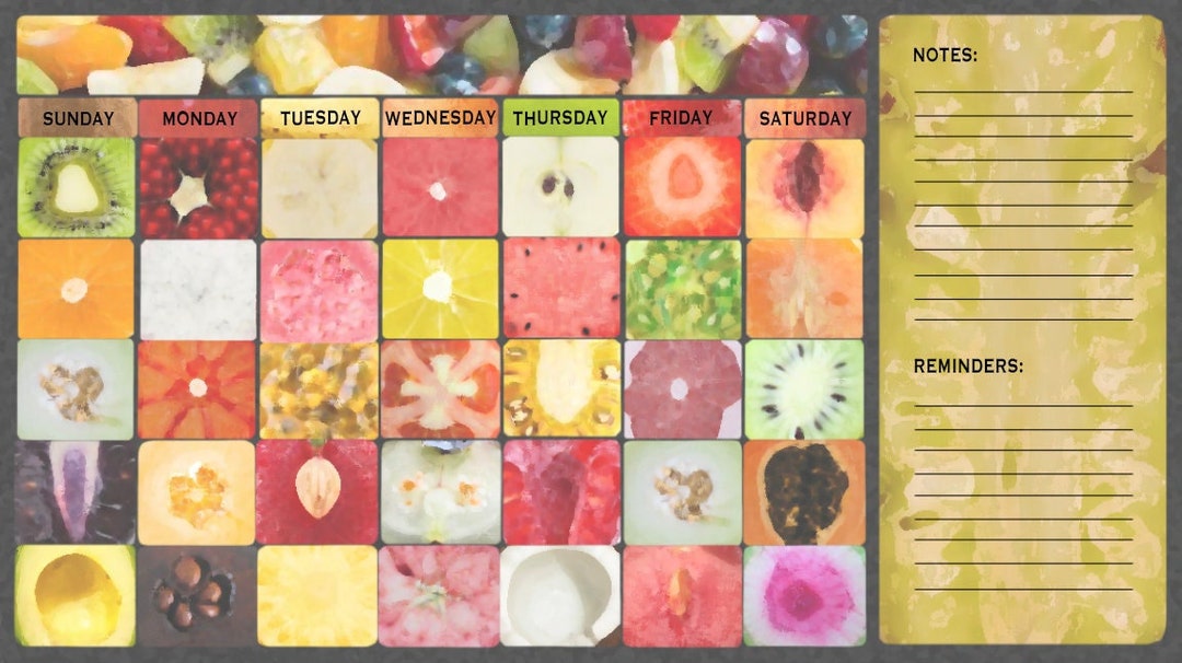 Fruit Calendar - Etsy