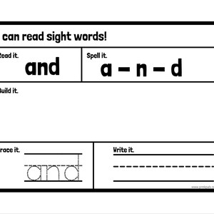 Sight Word Activity Mats PDF – 38 Printable Word Building Pages for ...