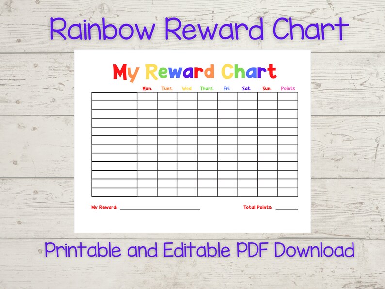 Rainbow Reward Chart - Etsy