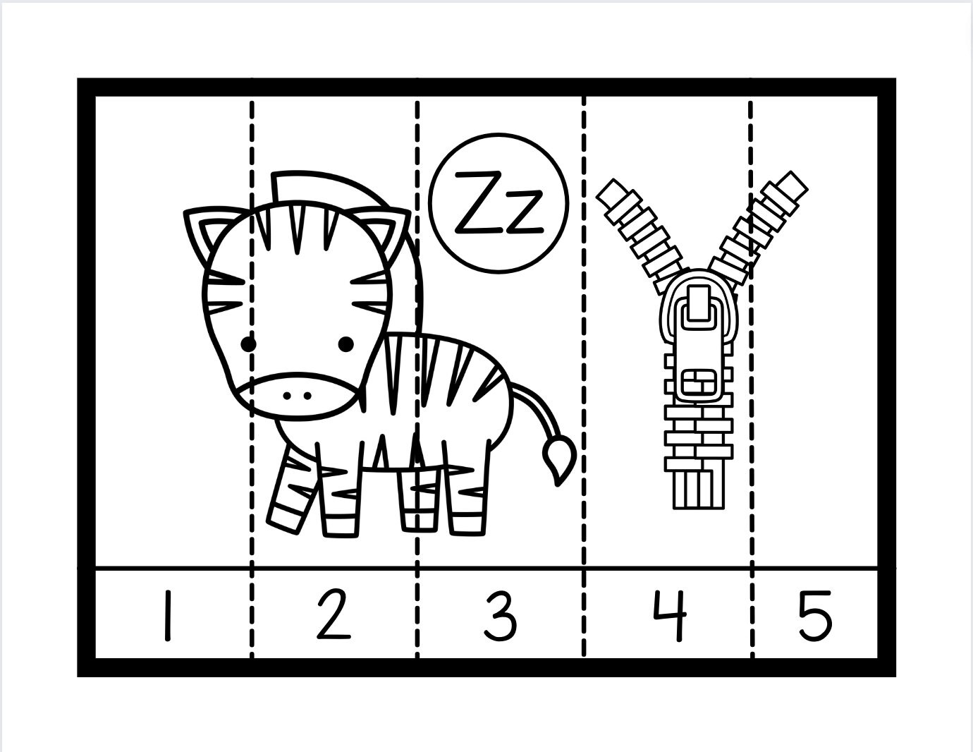 Alphabet Number Puzzles PDF – Printable A-Z Cut and Count Puzzles for ...