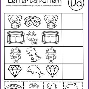 Alphabet Beginning Sound Cut and Paste Worksheets – A to Z Pattern ...