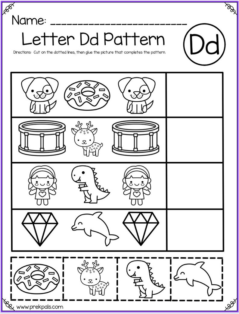 Alphabet Beginning Sound Cut and Paste Worksheets – A to Z Pattern ...