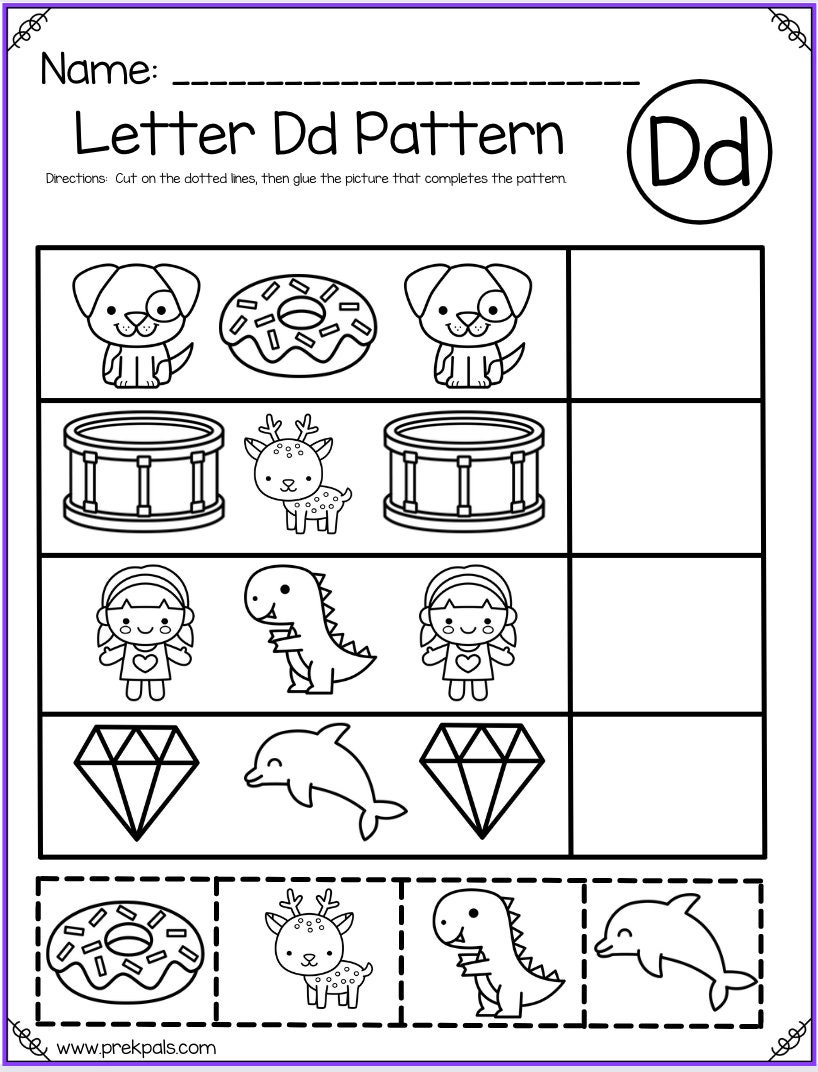 Alphabet Beginning Sound Cut and Paste Worksheets – A to Z Pattern ...