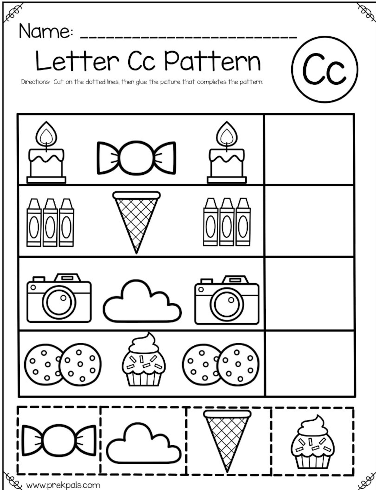 Alphabet Beginning Sound Cut and Paste Worksheets – A to Z Pattern ...