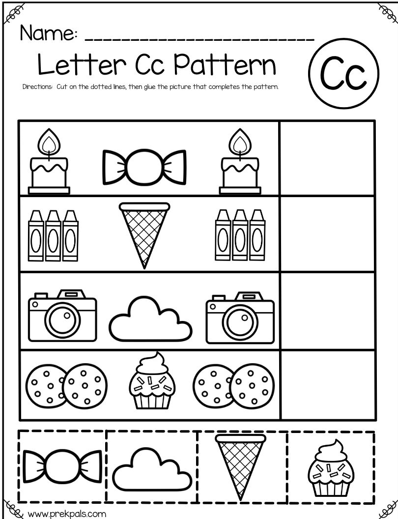 Alphabet Beginning Sound Cut and Paste Worksheets – A to Z Pattern ...