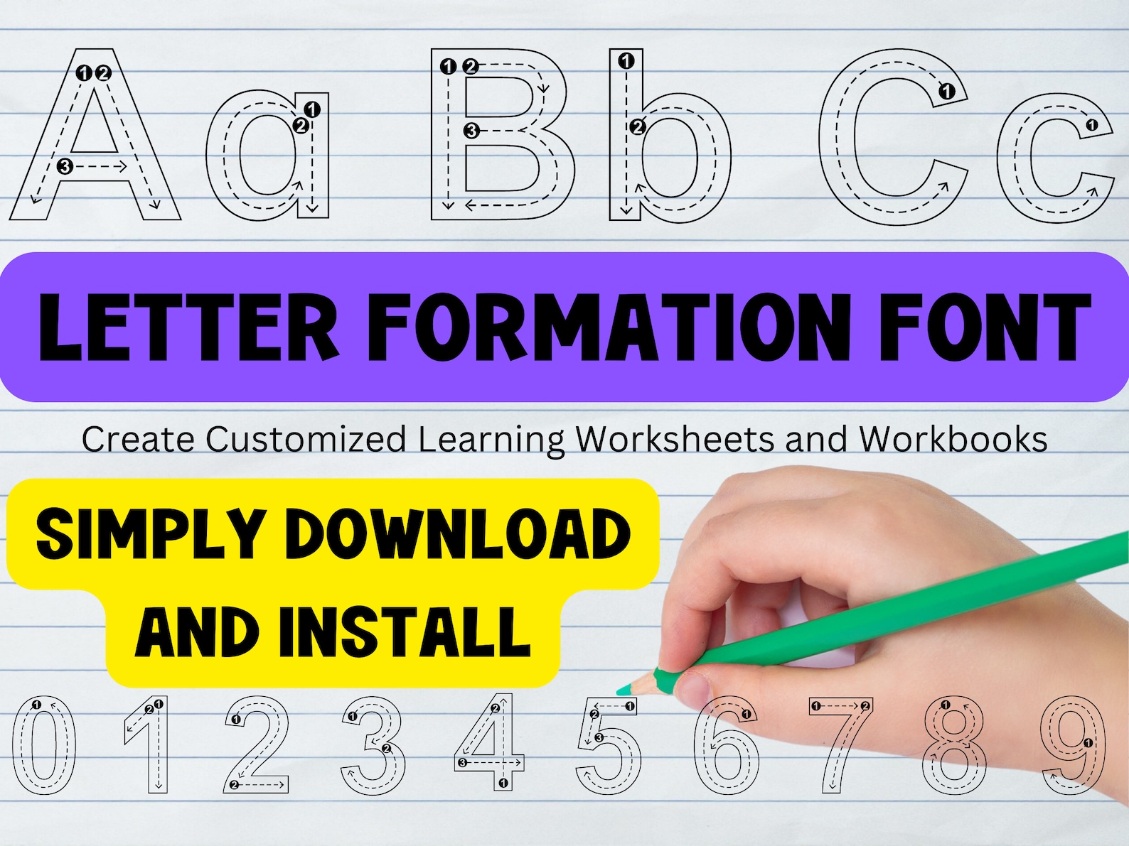 Letter Formation Font for Kids – Handwriting Practice Font for ...