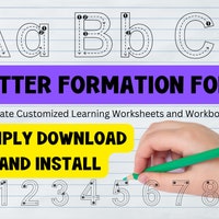 6 Tracing/ Handwriting Practice Font Bundle. Letters and Numbers ...