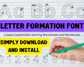 School Font, Writing Practice, Tracing Font, Preschool Learning ...