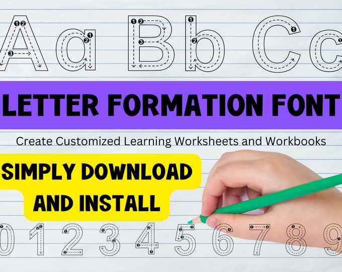 School Font, Writing Practice, Tracing Font, Preschool Learning ...