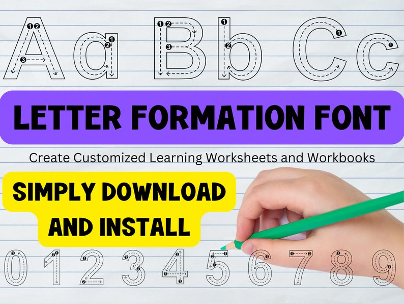 Letter Formation Font for Kids – Handwriting Practice Font for ...