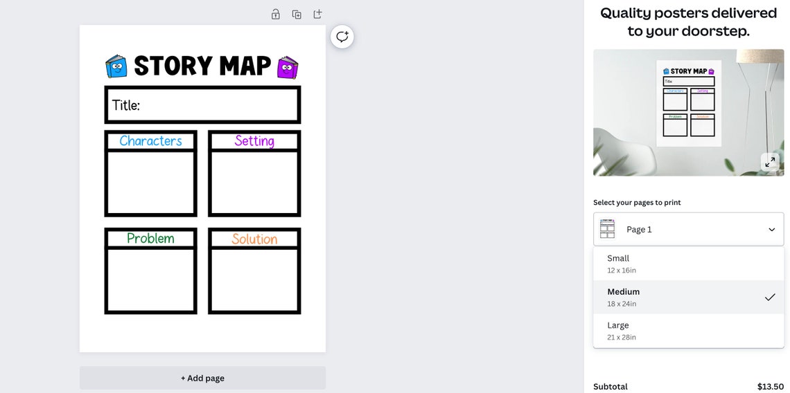 Printable Story Map Anchor Chart – 18x24 Digital Poster for Reading ...