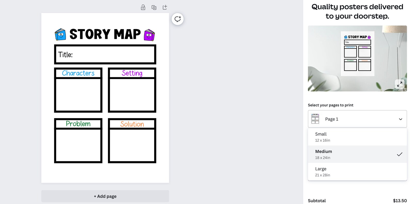 Printable Story Map Anchor Chart – 18x24 Digital Poster for Reading ...