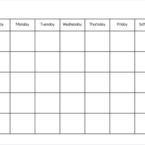 Printable Blank Calendar PDF – 12-month Minimalist Calendar With Sunday ...