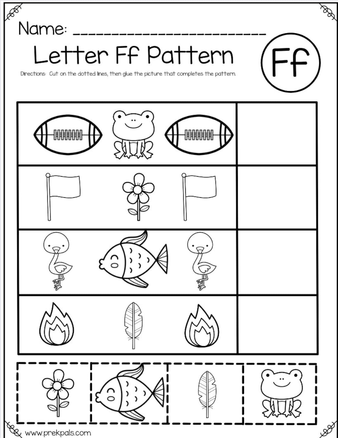 Alphabet Beginning Sound Cut and Paste Worksheets – A to Z Pattern ...