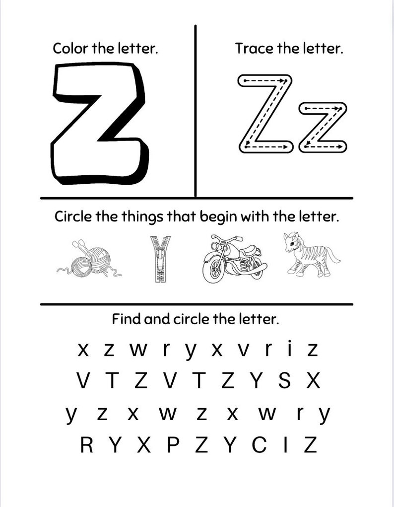 Alphabet Letter Practice Worksheets - Etsy