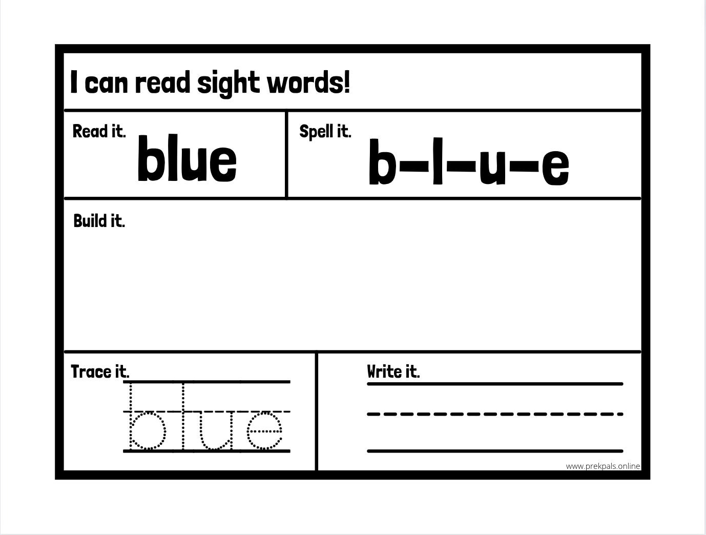 Sight Word Activity Mats PDF – 38 Printable Word Building Pages for ...