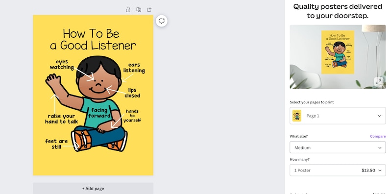 How to Be a Good Listener Anchor Chart – Printable 18x24 Poster for ...